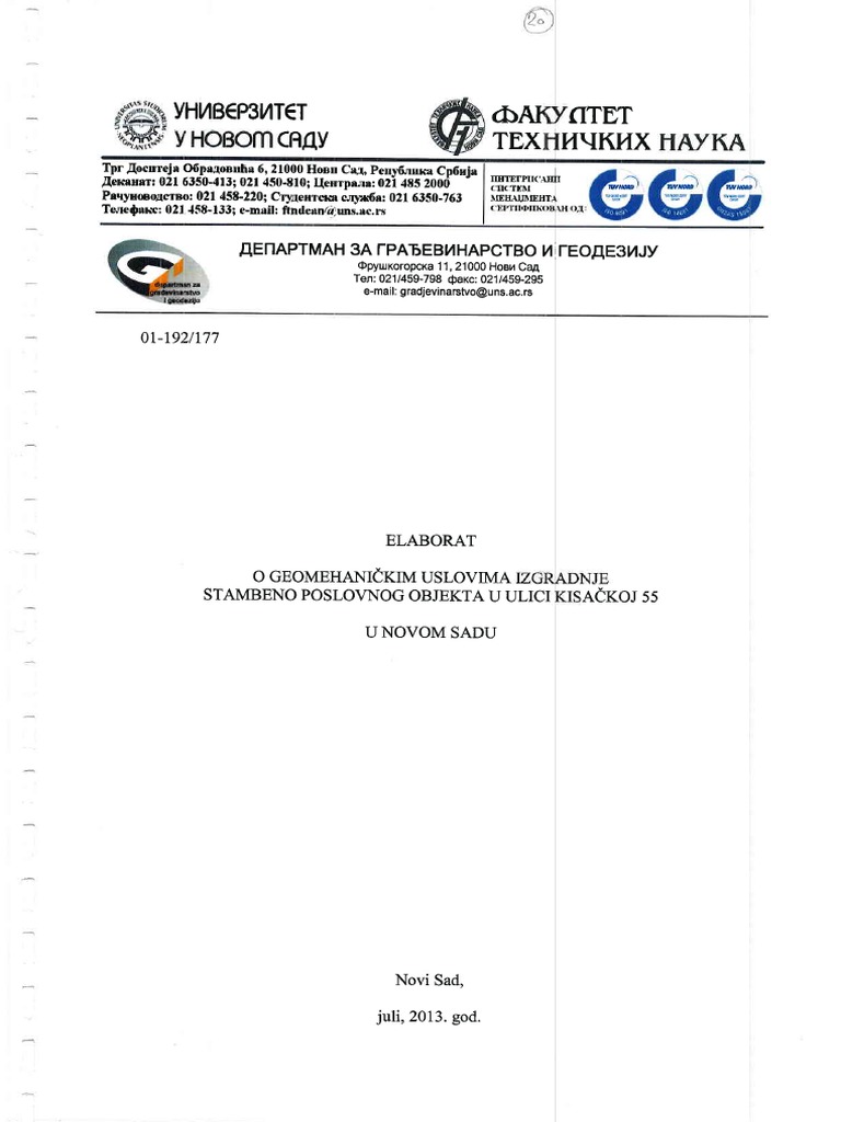 Geomehanički Elaborat | PDF
