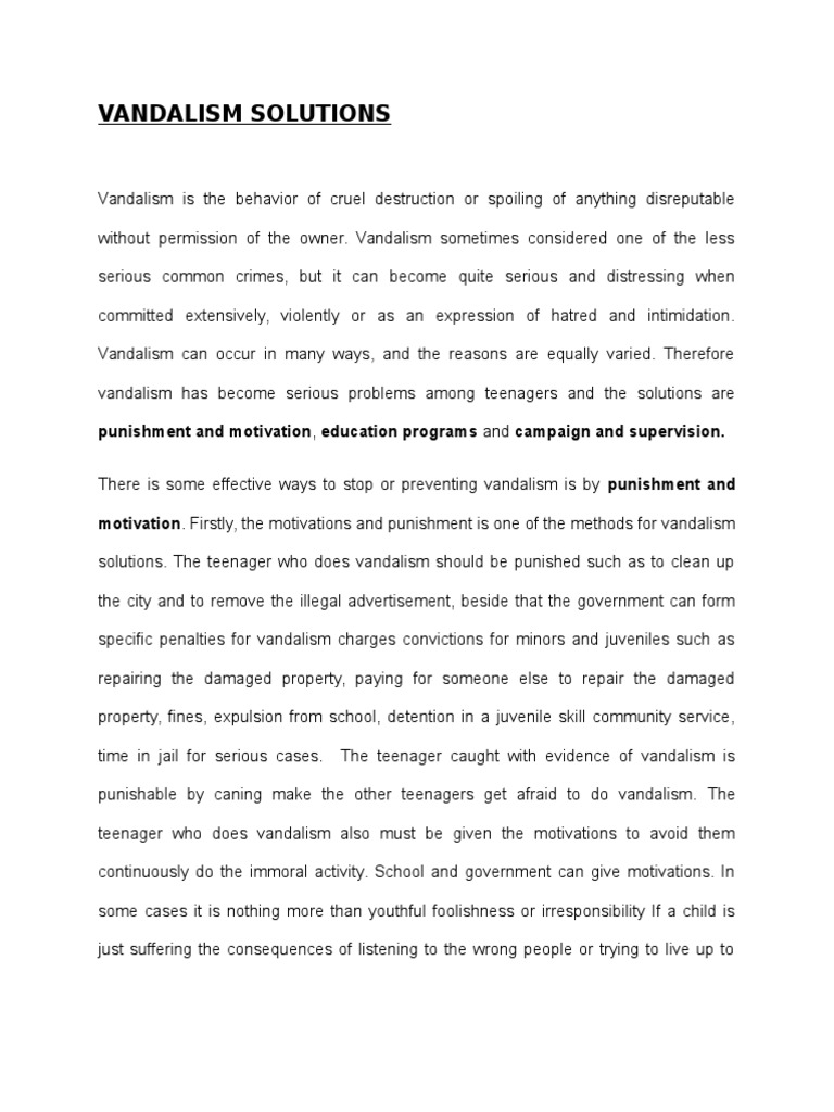 Effective Strategies Against Vandalism | PDF | Vandalism | Adolescence