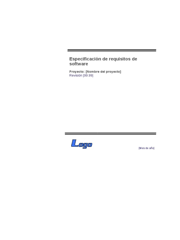 Plantilla de Modelo IEEE STD 830-1998. | Usuario (informática) | Software