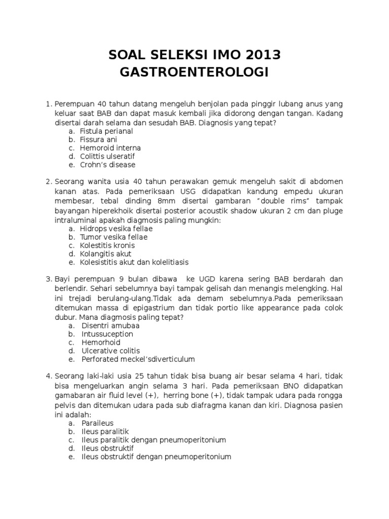 Soal Gastro Imo KLML | PDF