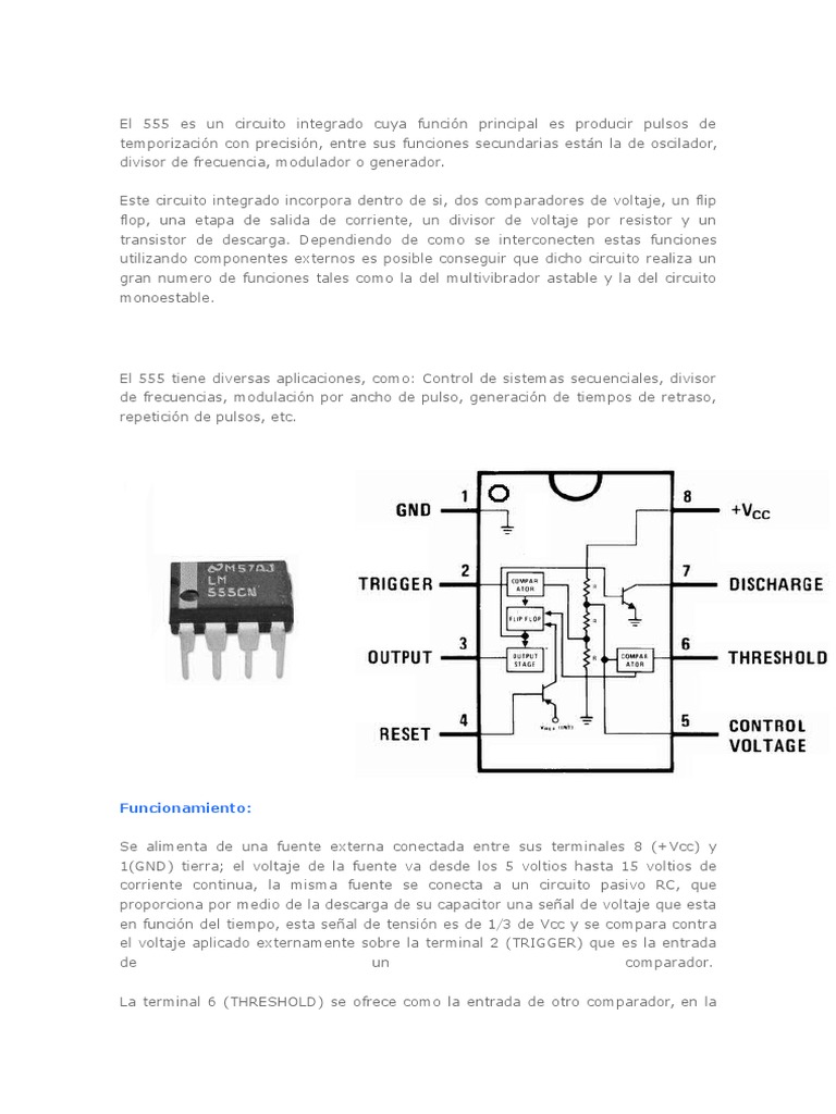El 555 Es Un Circuito Integrado Cuya Función Principal Es Producir ...