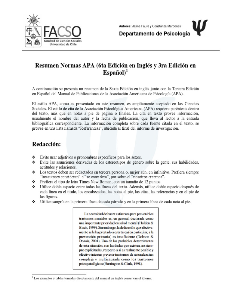 Resumen Estilo APA - Sexta Edición | Estilo apa | Comillas | Prueba ...