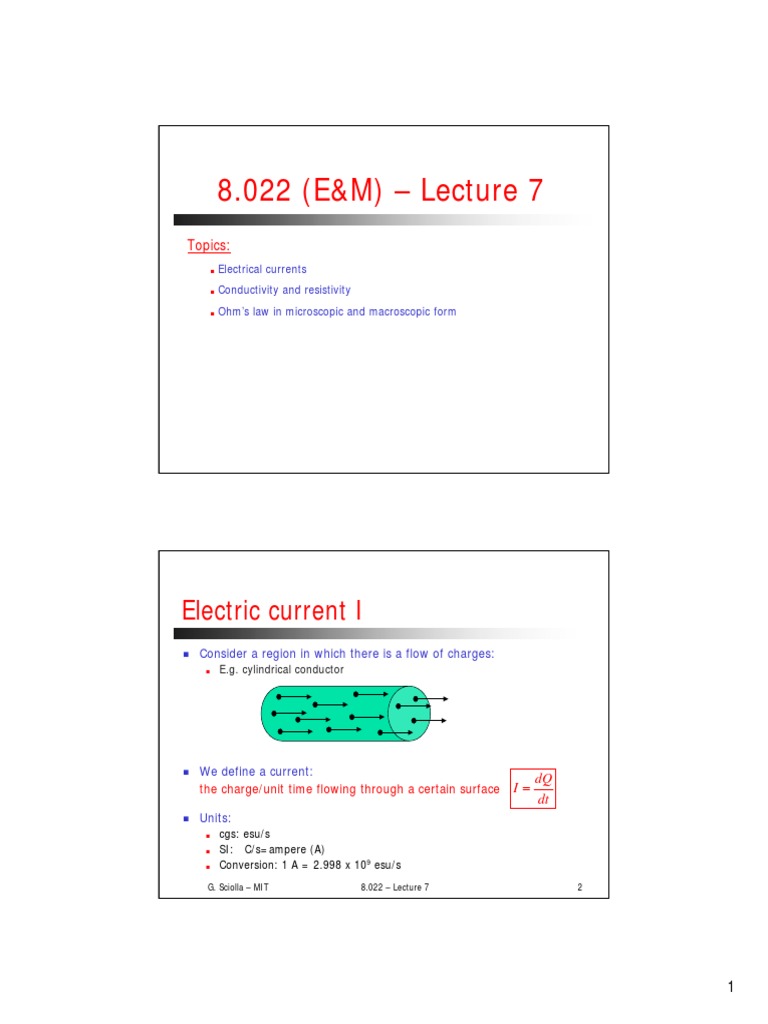 Current - Continuity Equation | PDF | Electrical Resistivity And ...