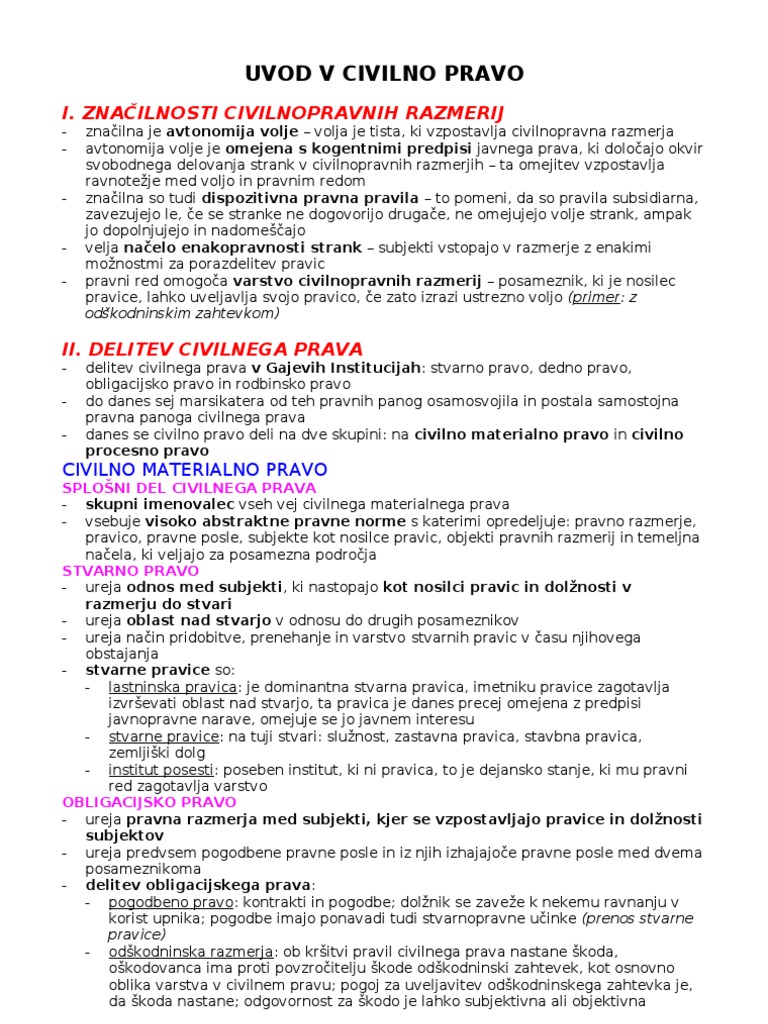 Uvod V Civilno Pravo | PDF