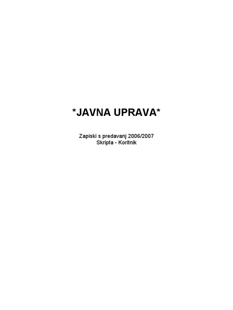 Javna Uprava | PDF