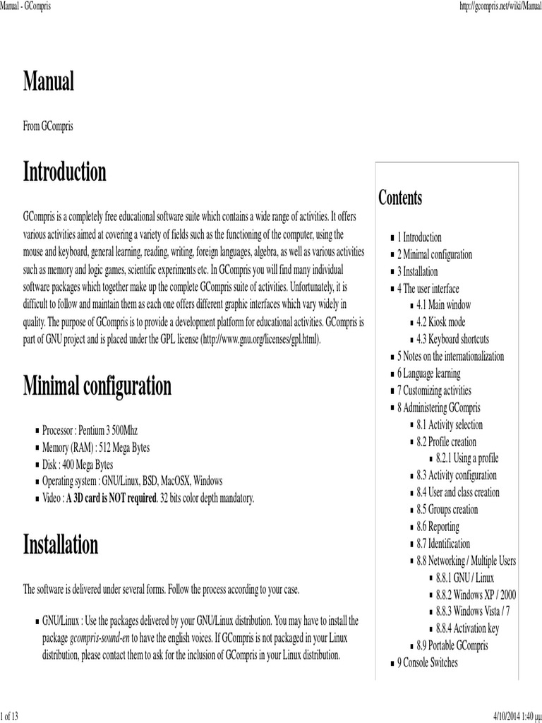 Manual - GCompris | PDF | Computer File | Icon (Computing)