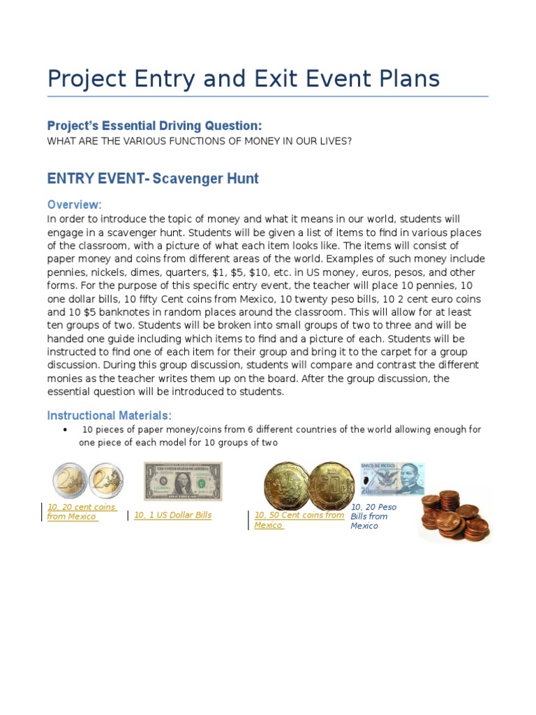 Money Functions: Scavenger Hunt Activity | PDF | United States Dollar ...