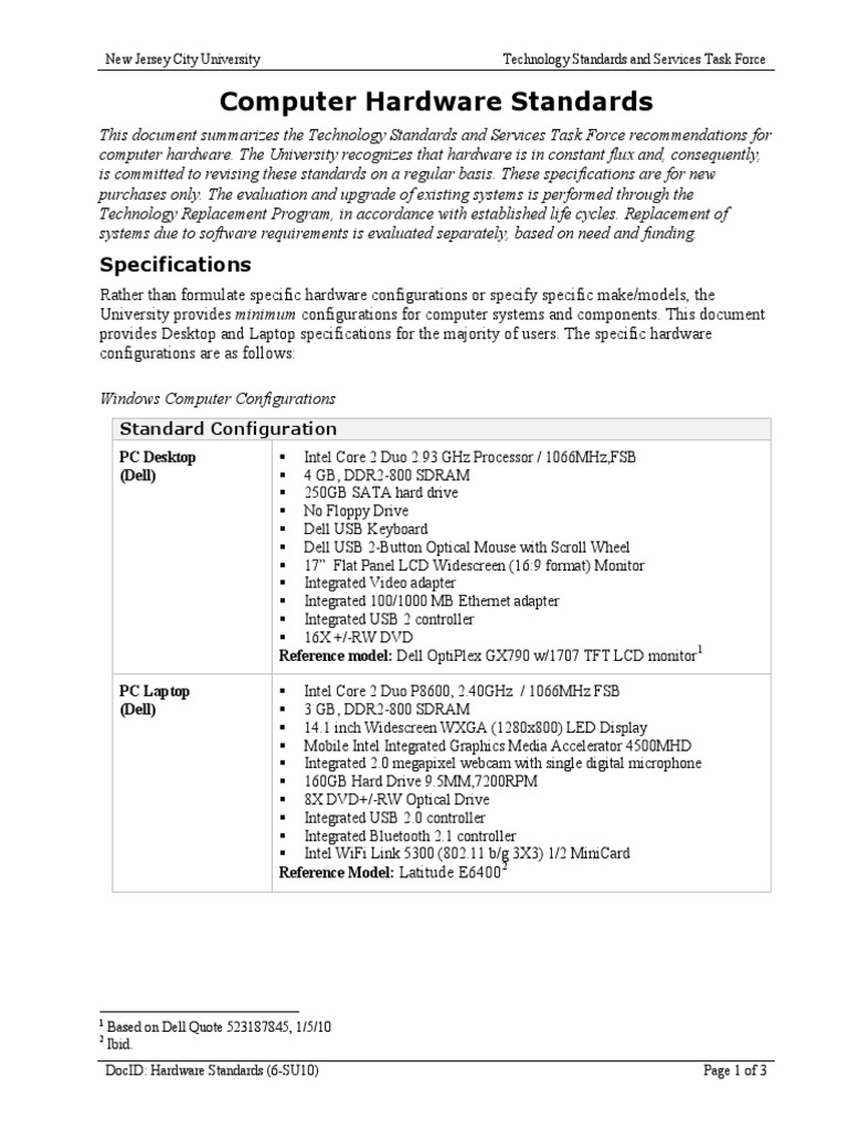 Hardware Standards | PDF | Macintosh | Desktop Computer
