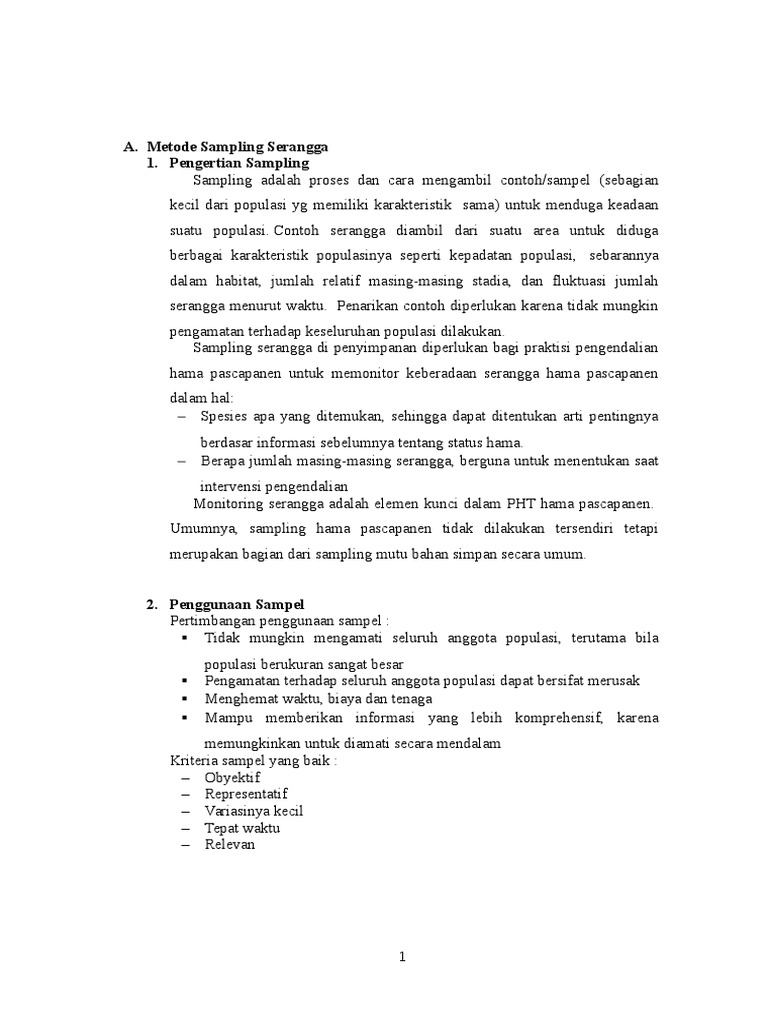 Metode Sampling Dan Koleksi Serangga | PDF