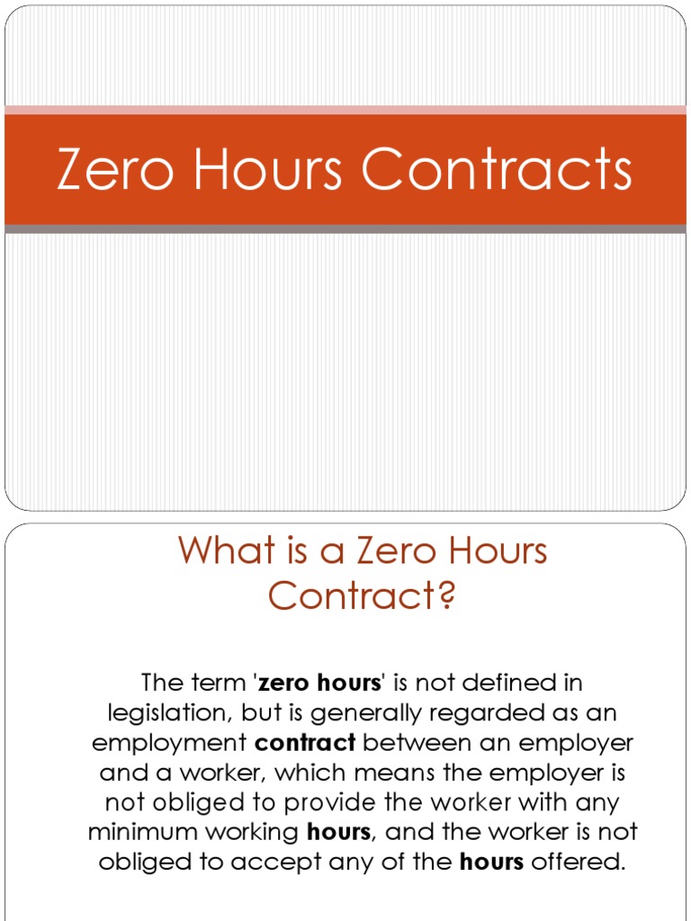 Zero Hours Contracts | PDF