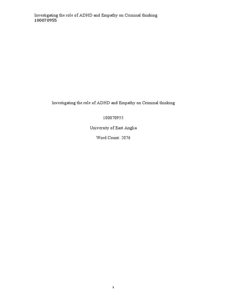 Psychological Lab Report Example | PDF | Psychopathy | Antisocial ...