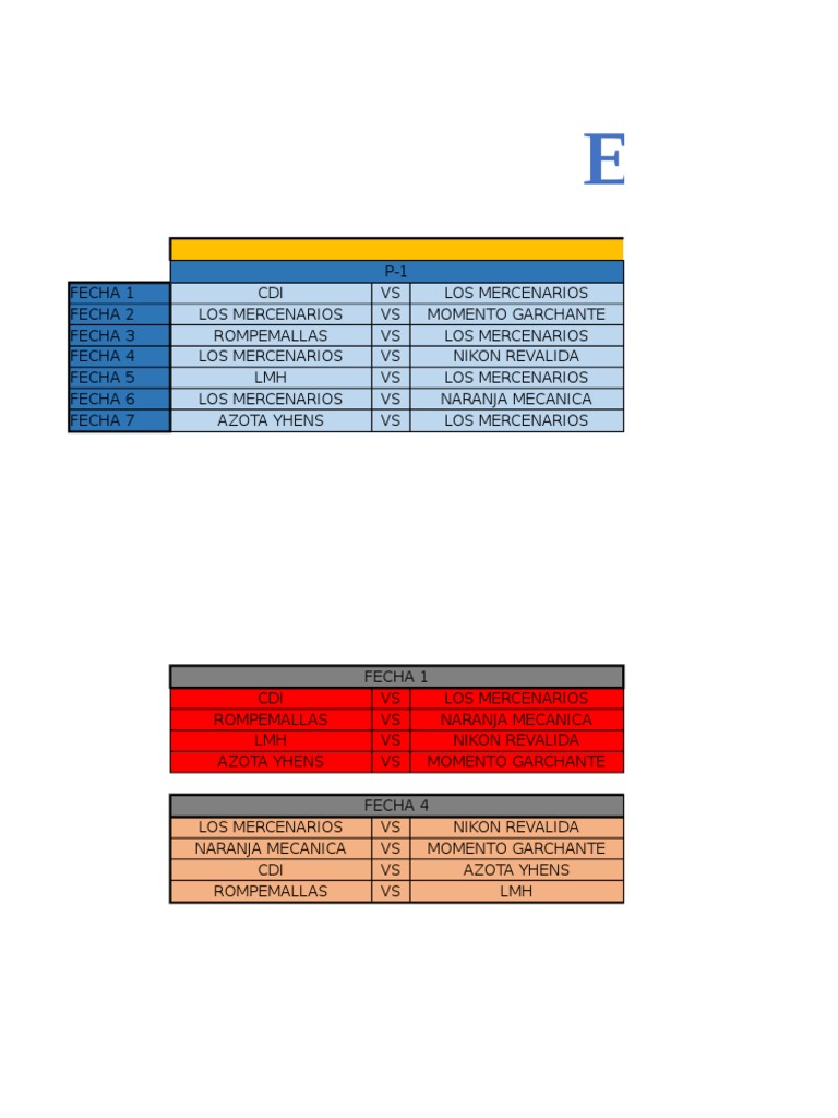 Fixture para 8 EQUIPOS | PDF