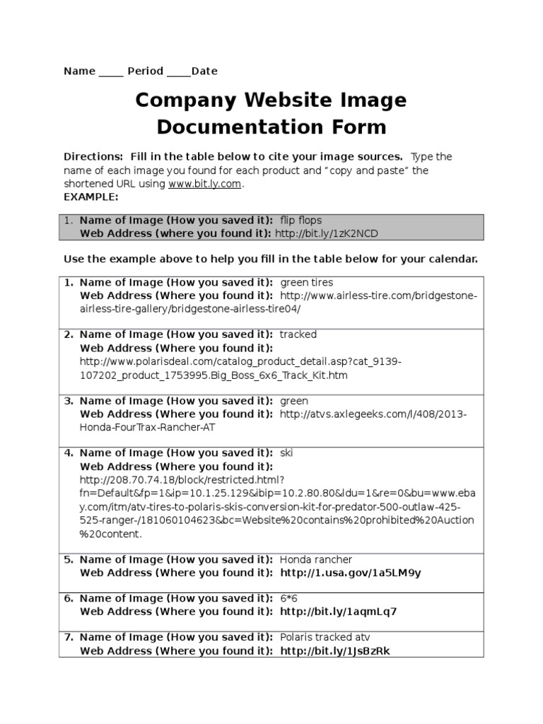 Image Source Documentation Form | PDF | Web Design | World Wide Web