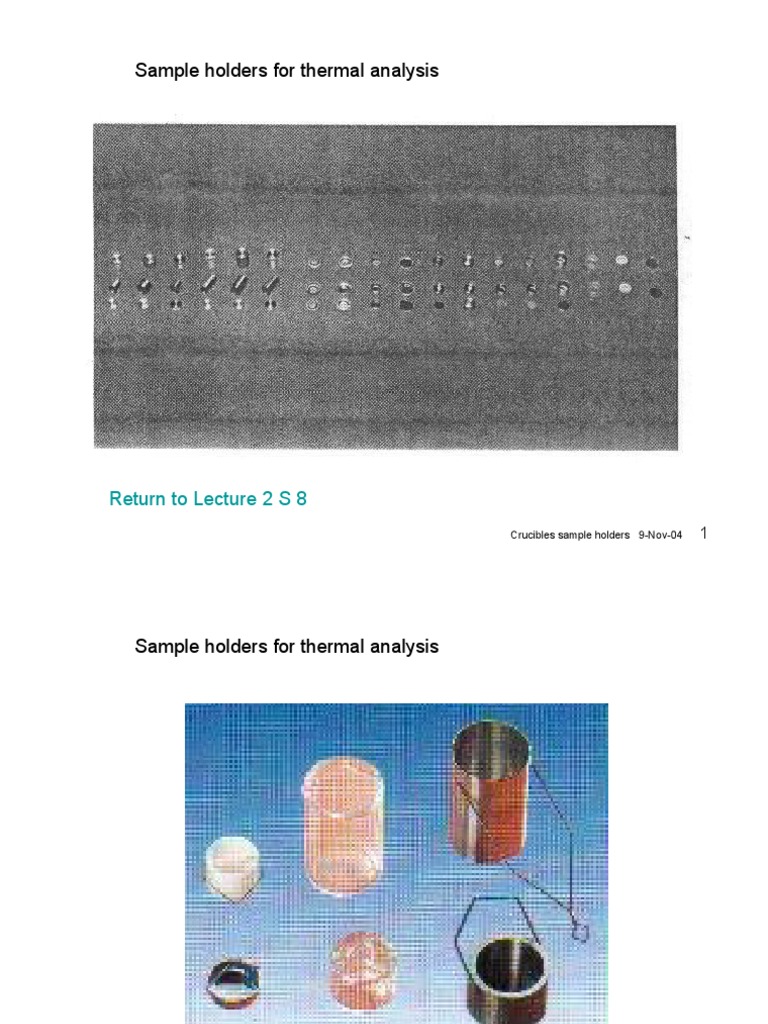 Lecture 2 Crucibles Sample Holders | PDF | Teaching Methods & Materials