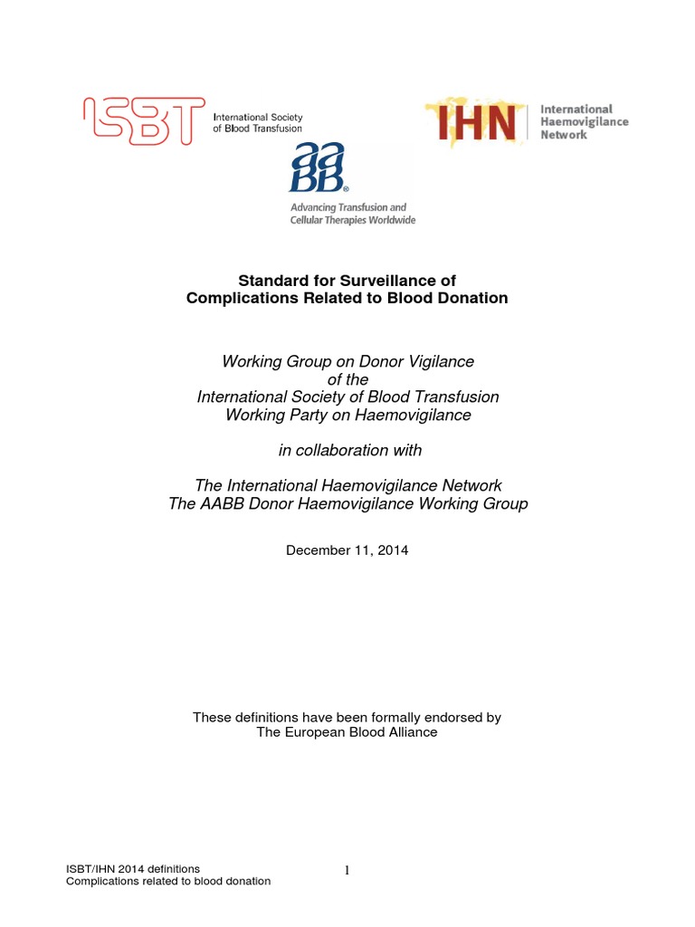Donor Standard Definitions | PDF | Science & Mathematics