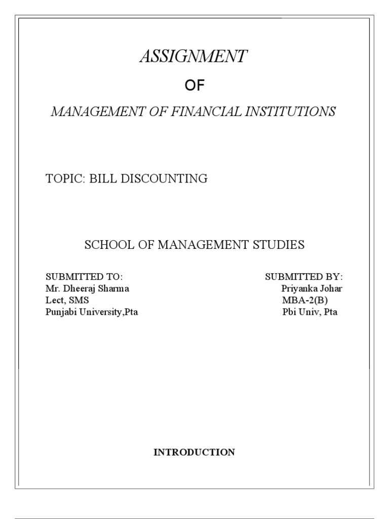 Understanding Bill Discounting Process | PDF | Invoice | Reserve Bank ...