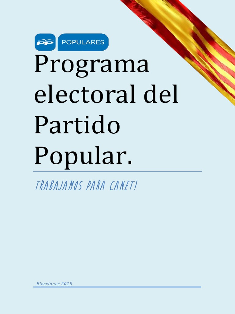 Programa Electoral 2015 del PP Canet | PDF | Juventud | Tecnología de información y comunicaciones