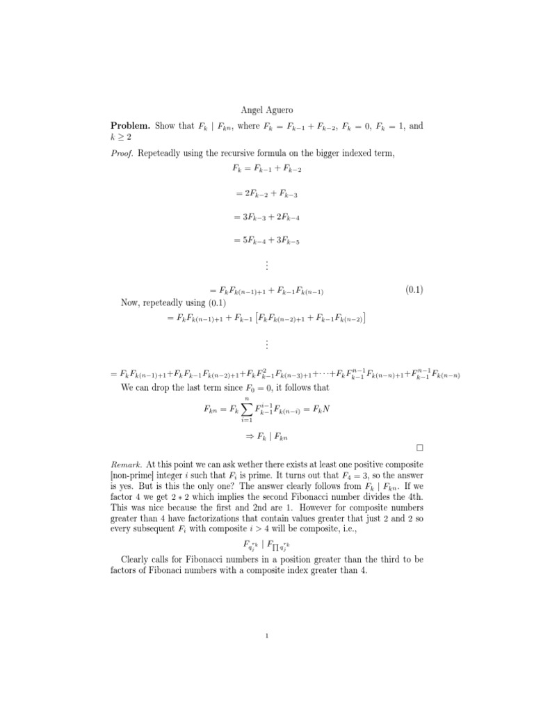 Fibonacci Divisibility | PDF