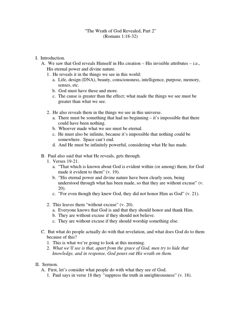 God's Wrath and Human Rejection Explained | PDF | God | Anger