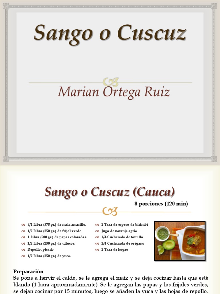 Sango, Comida Tradicional Colombiana | PDF