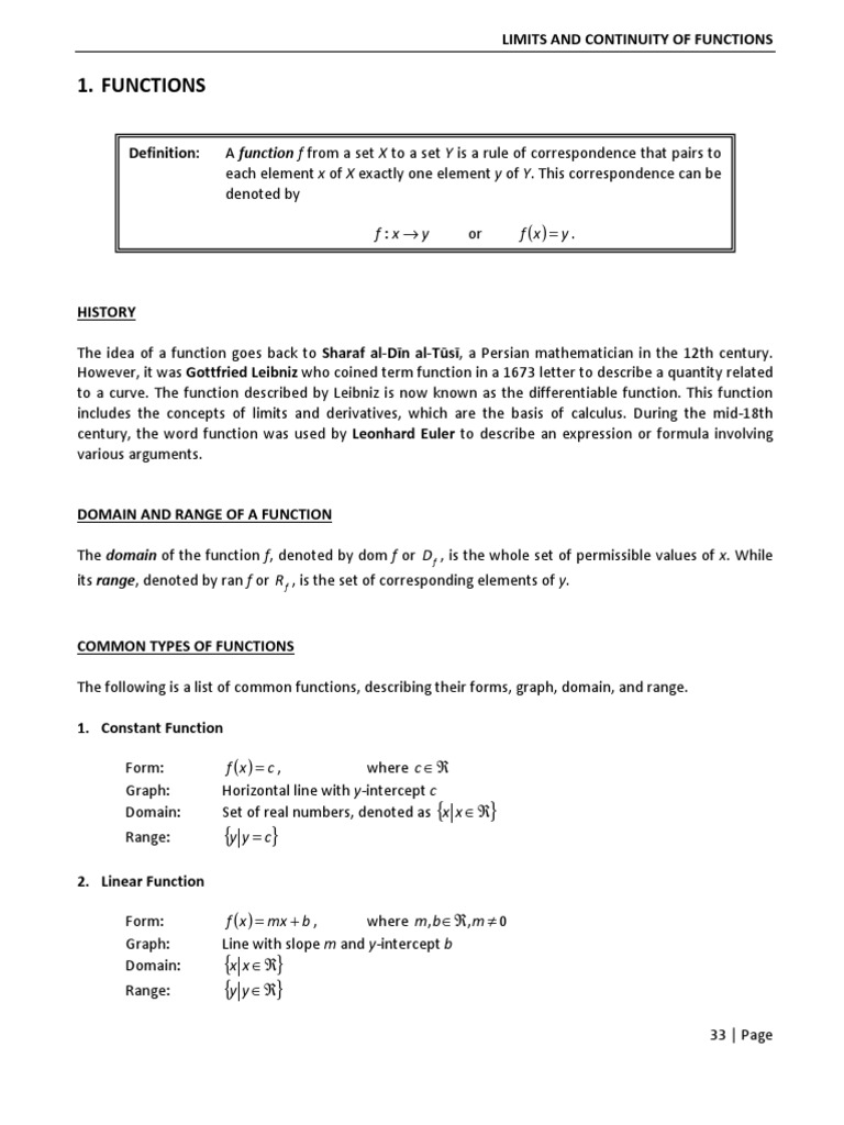 LIMITS AND CONTINUITY | PDF | Function (Mathematics) | Derivative