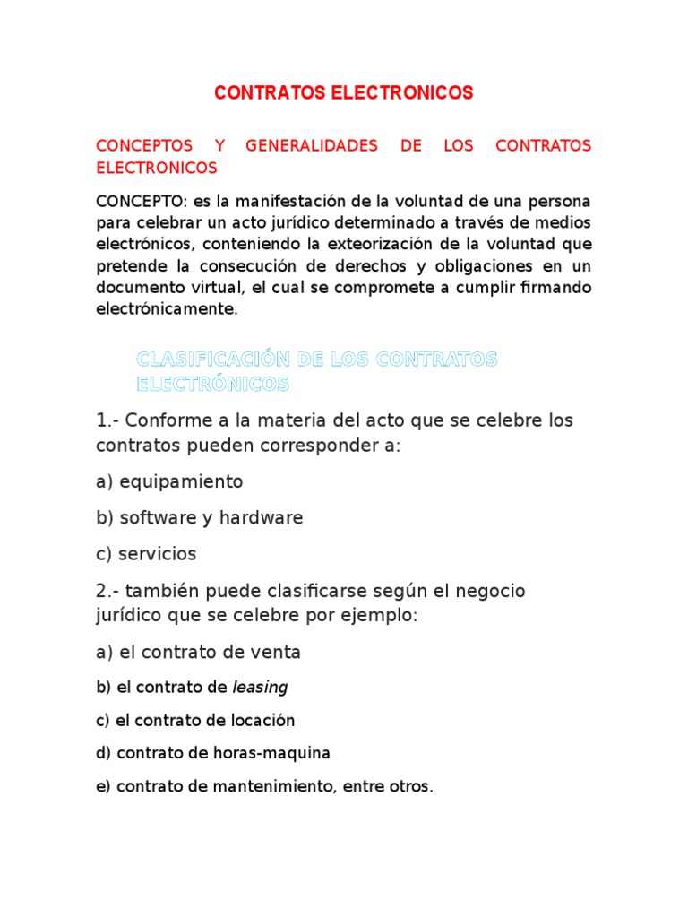 15.-CONTRATOS ELECTRONICOS | Informática | Tecnología | Prueba gratuita ...