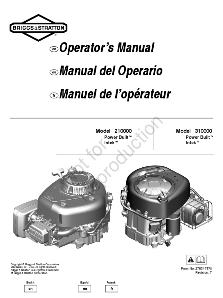 Briggs and Stratton - Operator.manual | PDF | Gasoline | Carburetor