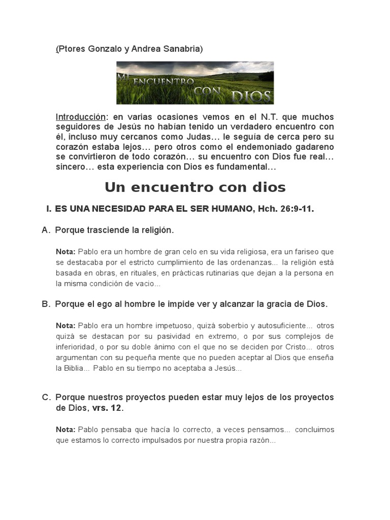 Un Encuentro Con Dios | PDF | Pablo el apóstol | Jesús