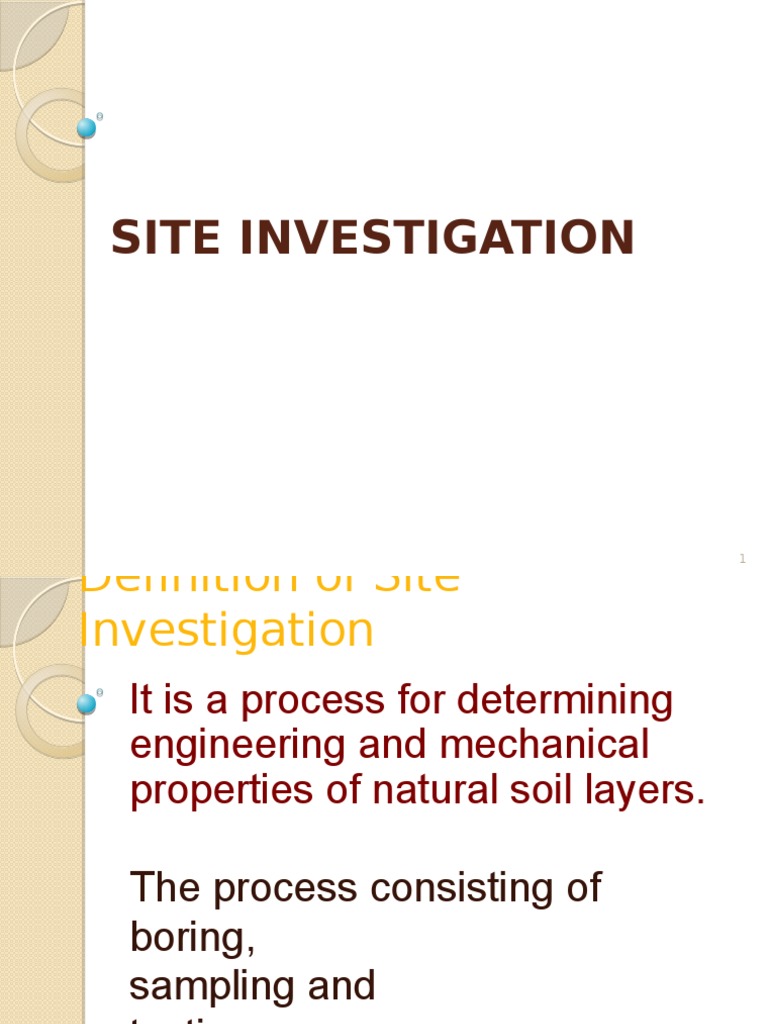 Site Investigation | PDF | Geotechnical Engineering | Soil Mechanics