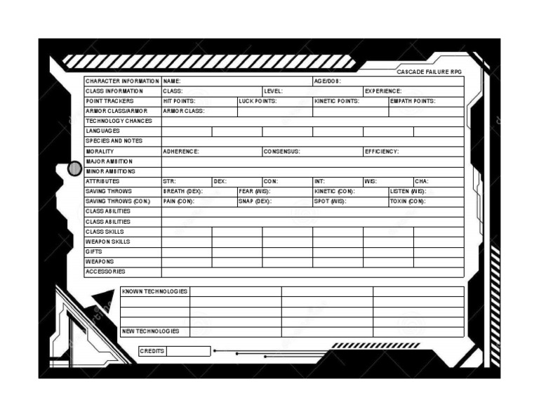 Character Sheet | PDF | Games & Activities | Computers