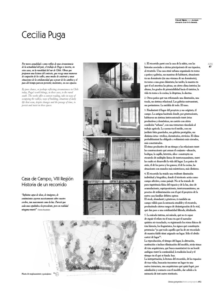 Casa de Campo: Proyecto de Cecilia Puga | PDF | Memoria | Naturaleza