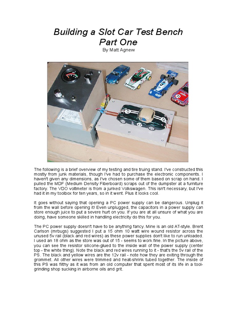 Building A Slot Car Test Bench Part One: by Matt Agnew | Download Free ...