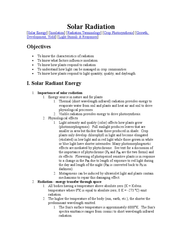 Solar Radiation | PDF | Infrared | Atmosphere Of Earth