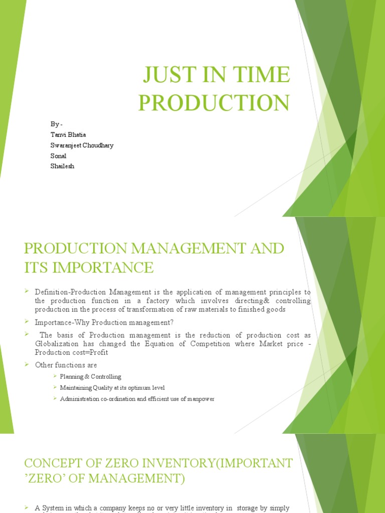 Just in Time Production | PDF | Operations Management | Inventory