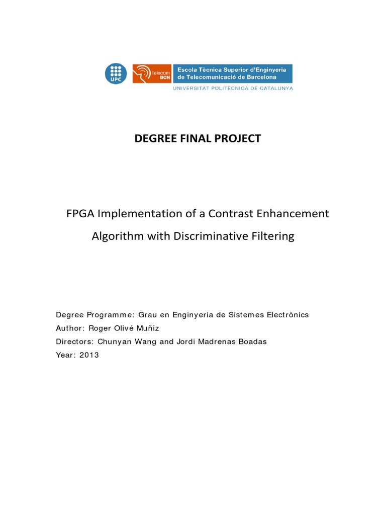 FPGA Contrast Enhancement Algorithm | PDF | Areas Of Computer Science ...