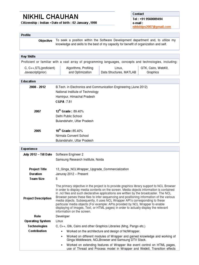 Nikhil CV | PDF | Application Programming Interface | Matlab