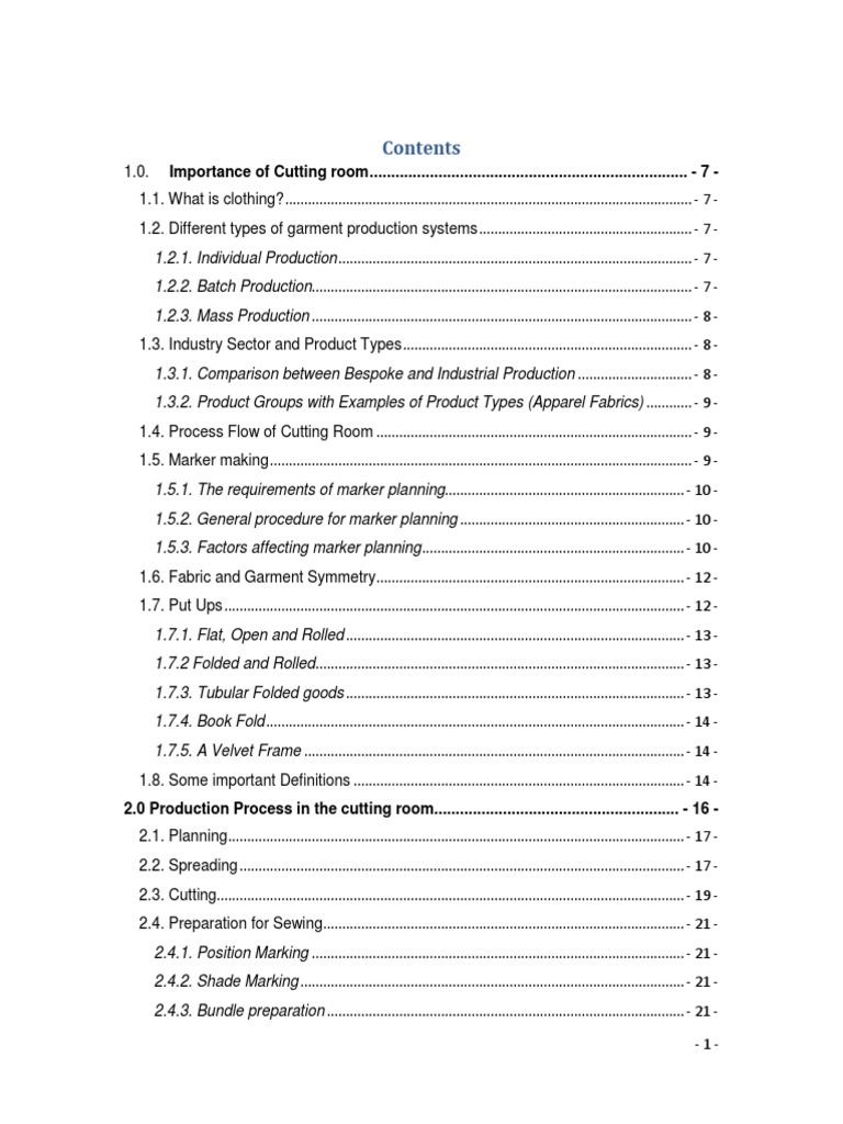 Cutting Room Innovations and Practices | PDF
