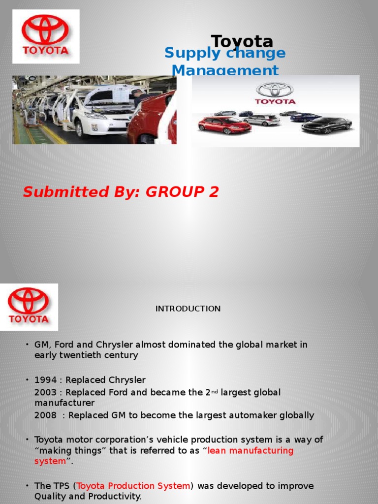 Toyota Supply Chain | PDF | Supply Chain | Production And Manufacturing