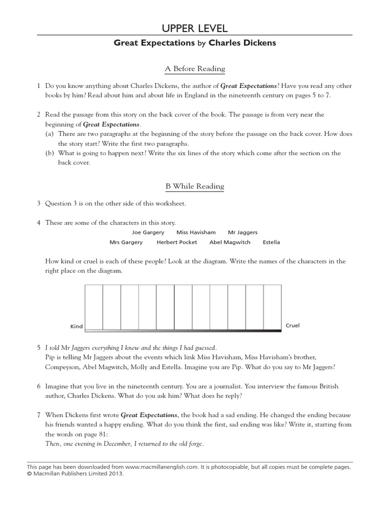 Great Expectations Worksheet | PDF | Great Expectations | Estella ...