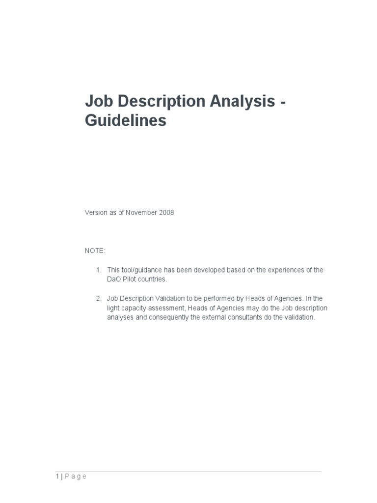 Job Description Analysis Guidelines | PDF | Employment | Logistics