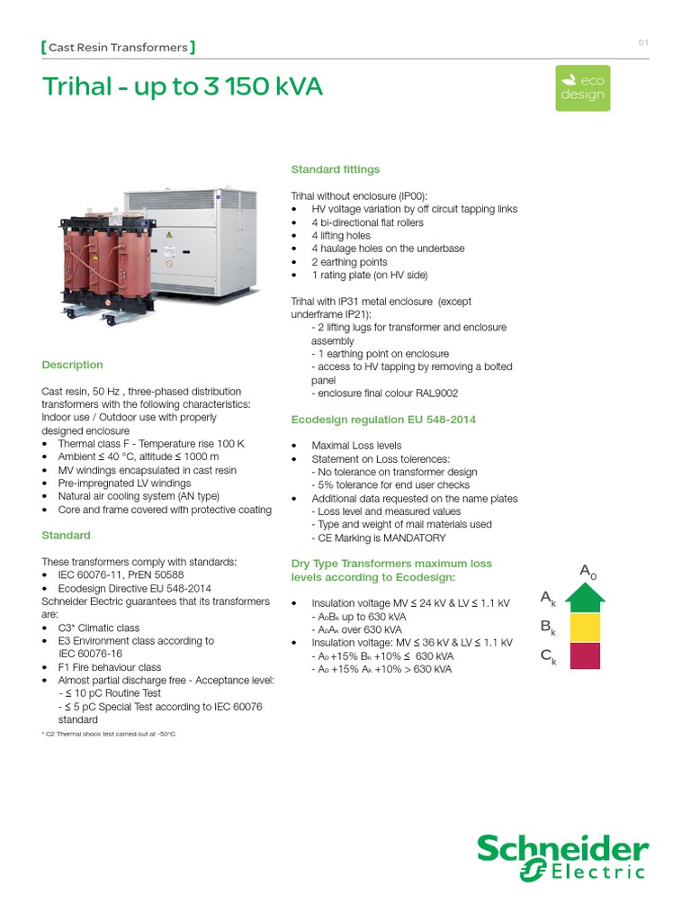 Trihal - Up To 3 150 kVA: Cast Resin Transformers | Download Free PDF ...