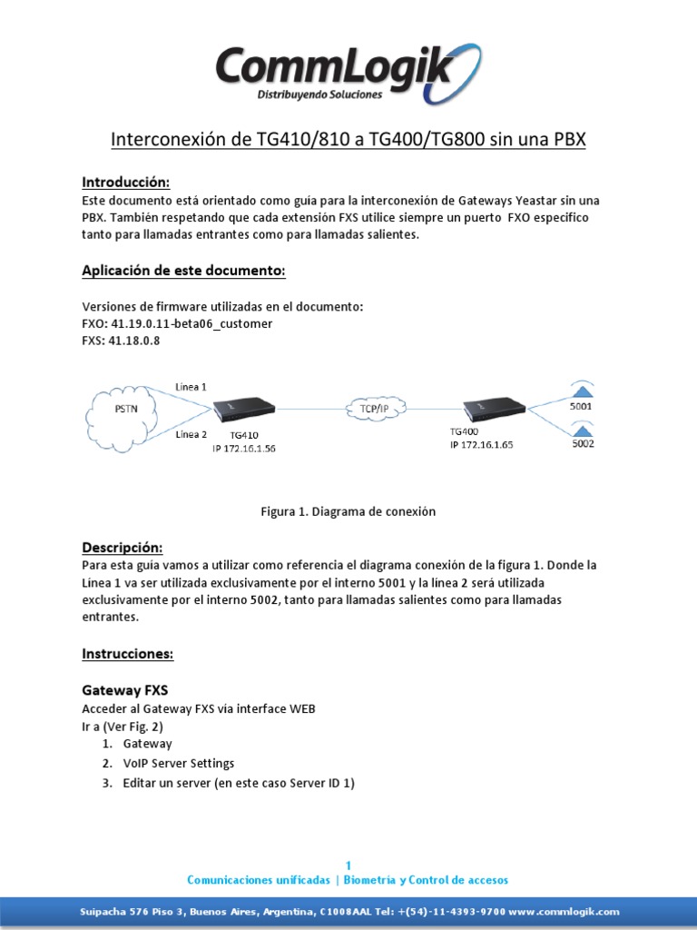 Interconectar 2 Gateway Yeastar Sin Una PBX | PDF | Protocolos de ...