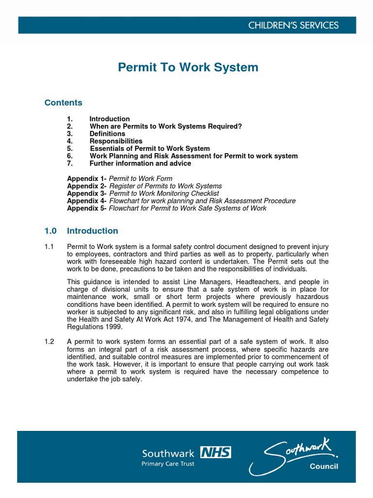 Permit to Work System | Risk Assessment | Occupational Safety And Health