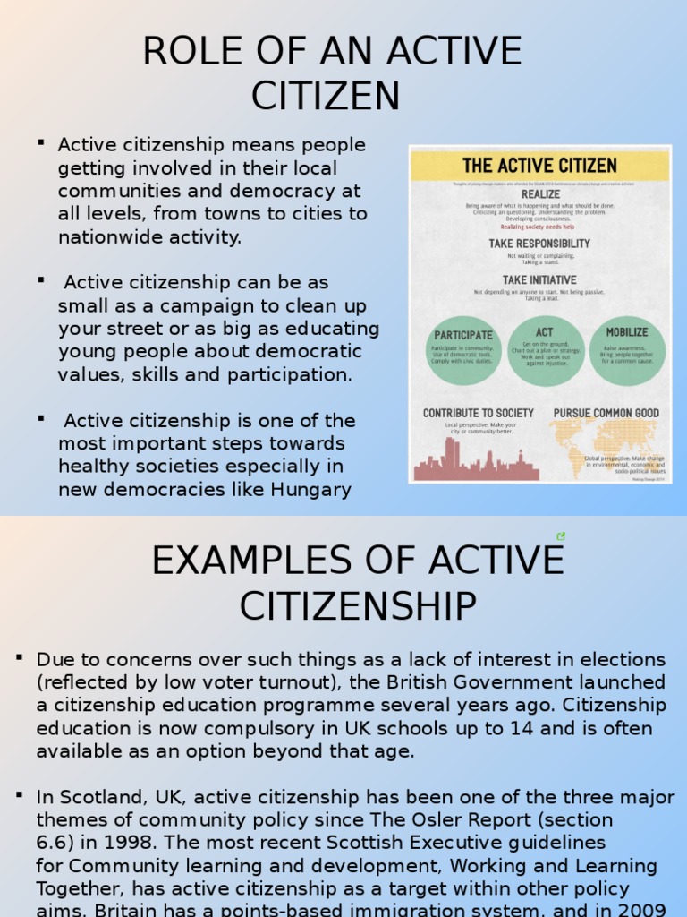 Understanding Active Citizenship Roles | PDF | Social Science | History