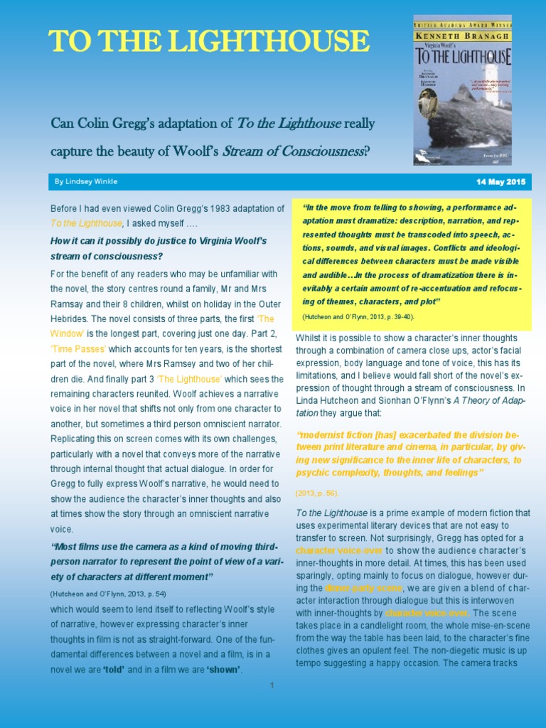 TO THE LIGHTHOUSE A Review of Colin Gregg's 1983 Film Adaptation by ...