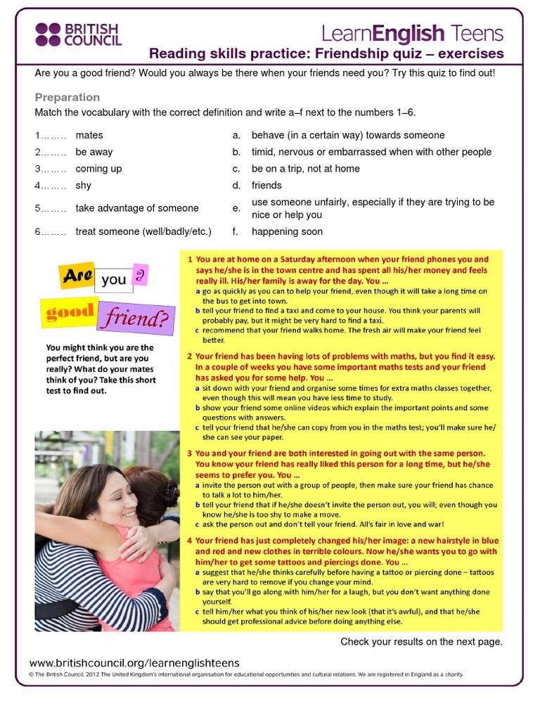 Friendship Quiz | PDF