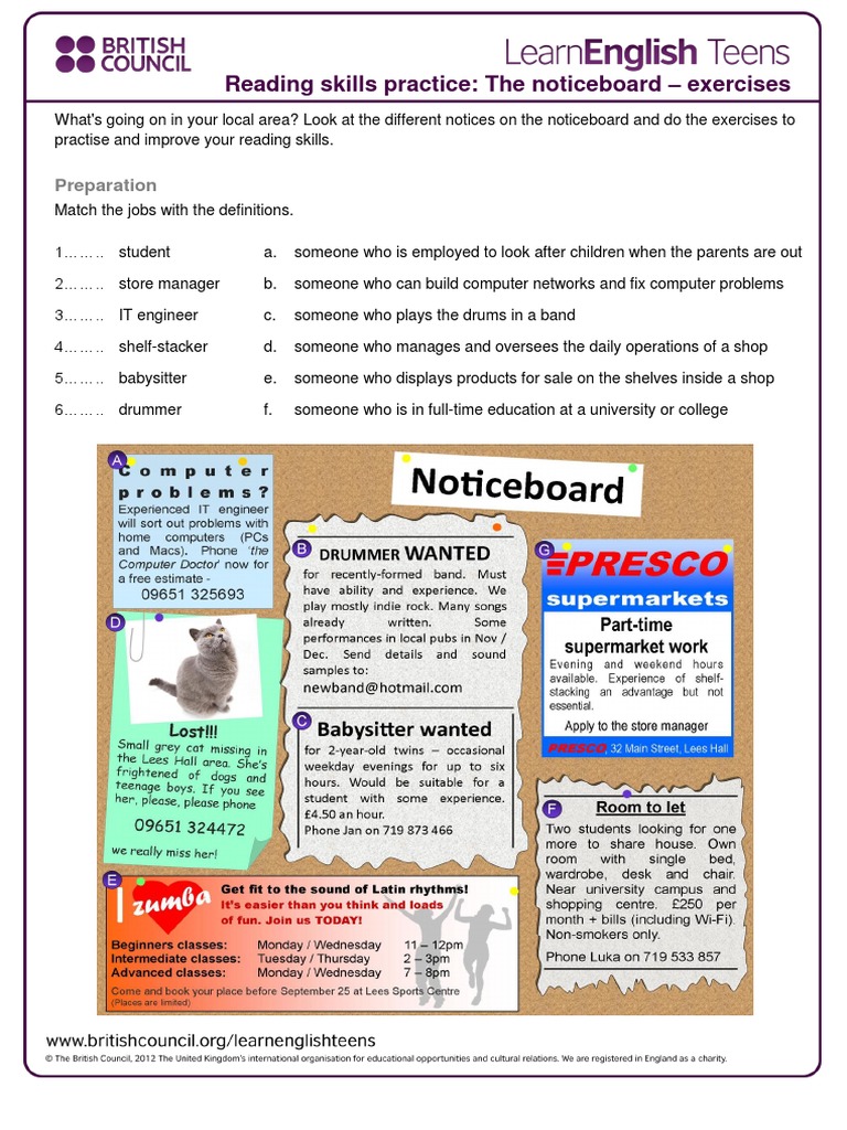 The Noticeboard | PDF | Communication | Learning