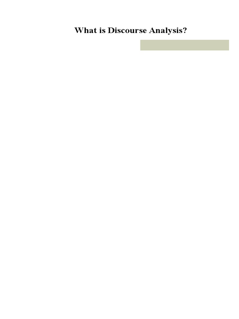 Discourse Analysis | PDF | Linguistics | Social Constructionism