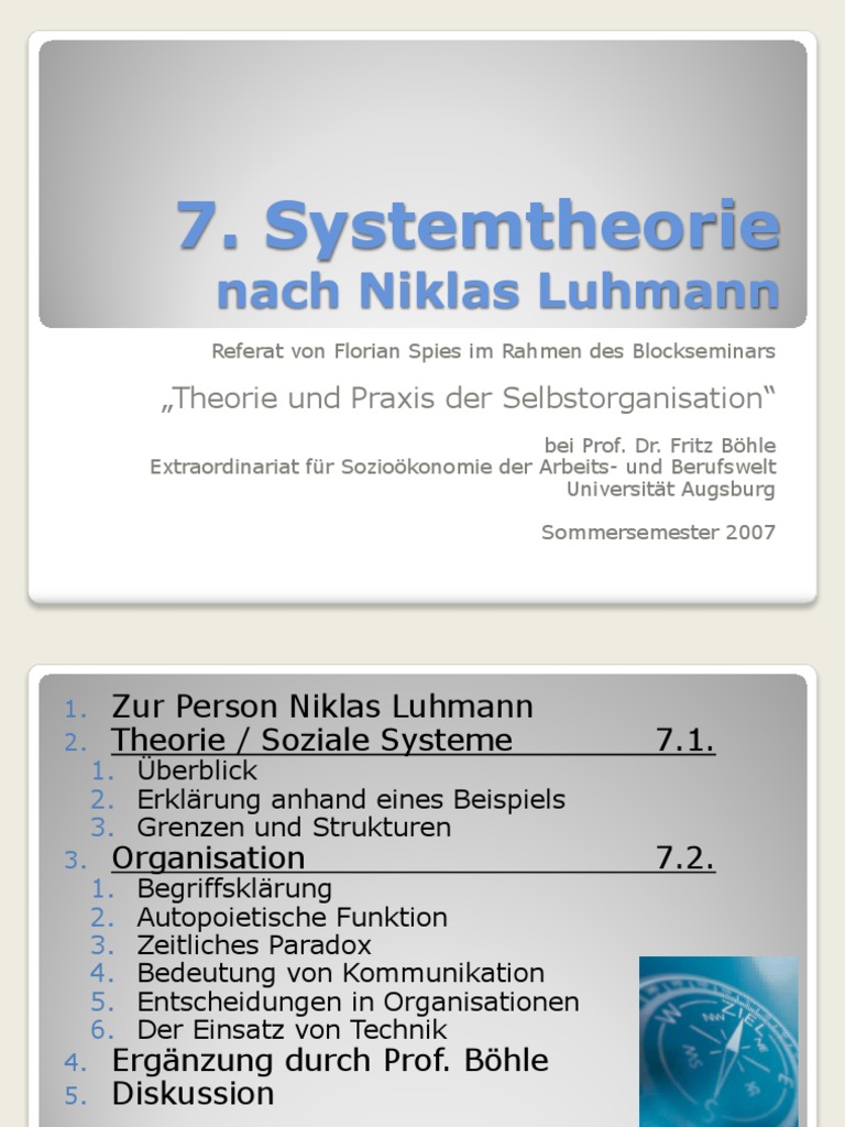 Luhmann - Systemtheorie | PDF