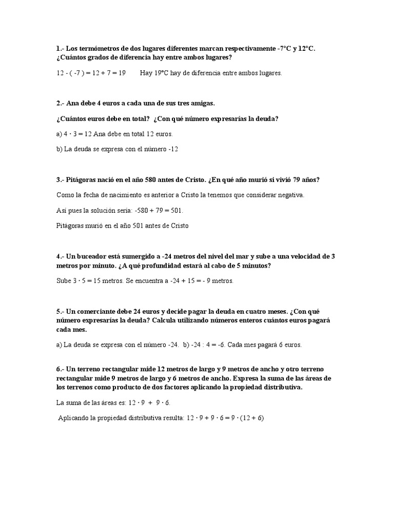 Problemas Resueltos de Numeros Enteros | PDF | Euro | Ascensor